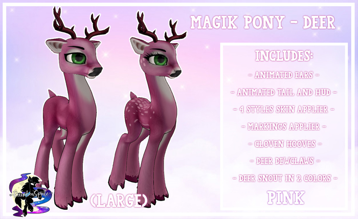 Second Life Marketplace - Magik Pony - Pink Deer (Large)