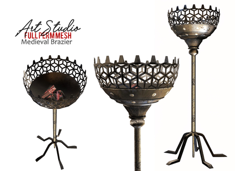 Second Life Marketplace - Art Studio.FULL PERM \\ Medieval Brazier