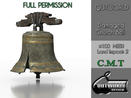 Second Life Marketplace - .::QUTWORLD Damaged Church Bell::.FP