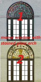 Second Life Marketplace - Manor windows with stained glass arch ...