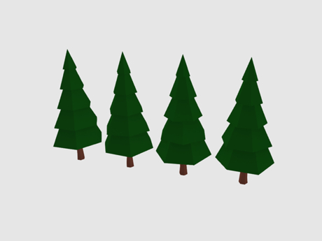 Second Life Marketplace - {WP} Retro Polygon Trees & Bushes - Set 1