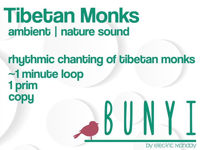 Second Life Marketplace - Bunyi Ambient Sounds- Tibetan Monks