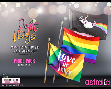 Second Life Marketplace - Astralia - Animesh Pride flags Pack