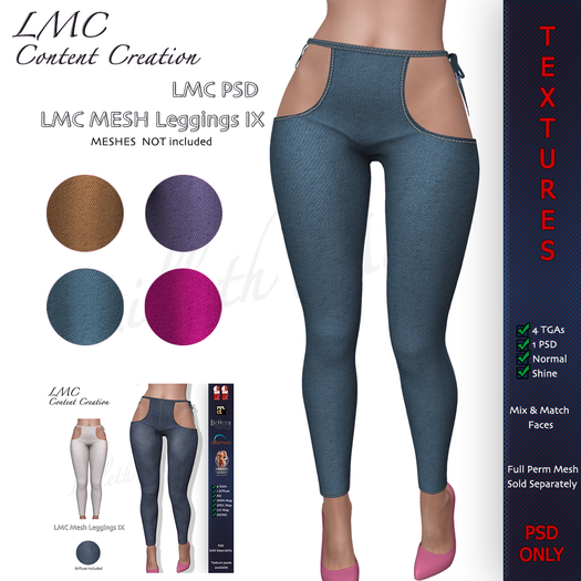 Second Life Marketplace - LMC PSD - Leggings IX -PSD & Textures ONLY