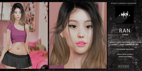 Second Life Marketplace - . MKN . Ran Shape [Genus Classic Face W002 ...