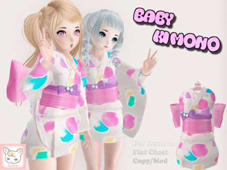 Second Life Marketplace - Kemono Clothes , fuayu Baby Kimono Polka dot