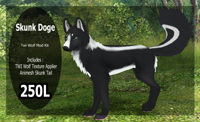 Second Life Marketplace - ~S.S~ TWI Wolf Applier - Skunk Doge