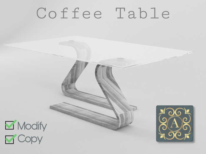 Second Life Marketplace - *ANOUK* Coffee table modern (modify, copy)