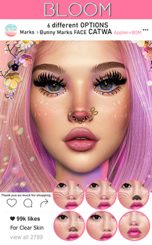 Second Life Marketplace - BLOOM - Bunny Marks FACE CATWA Applier + BOM