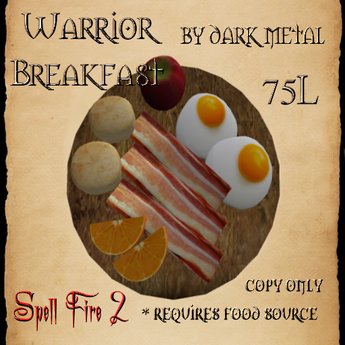 Second Life Marketplace - SF2 Warrior Breakfast by Dark Metal