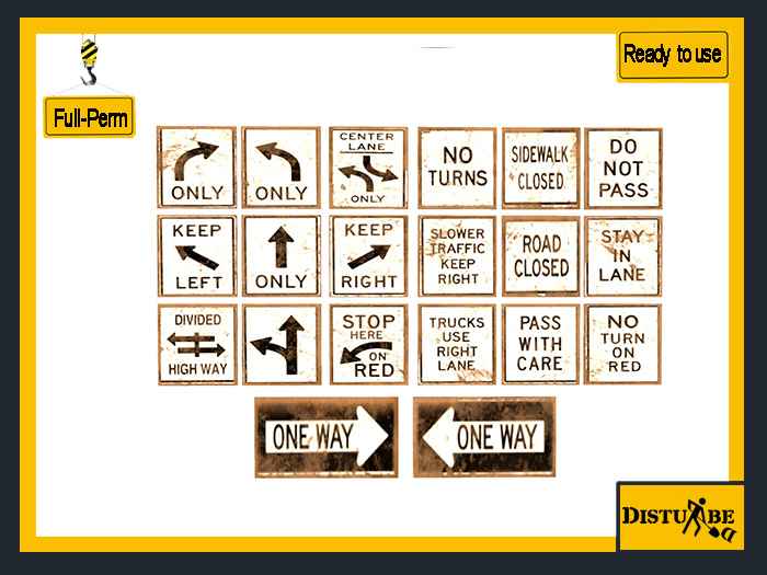 Second Life Marketplace - ::DisturbeD:: Regulation Signs - FULL PERM MESH