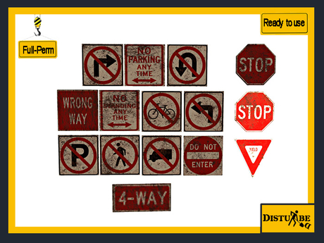 Second Life Marketplace - ::DisturbeD:: Warning Signs - FULL PERM MESH