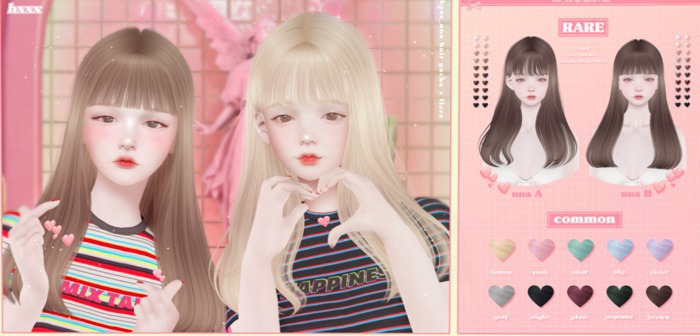 Second Life Marketplace Hxxx Una Hair Gacha A Plum