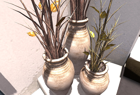 Second Life Marketplace - CJ Liberty Sparsely Leafed Shrub in Vase - 3in1