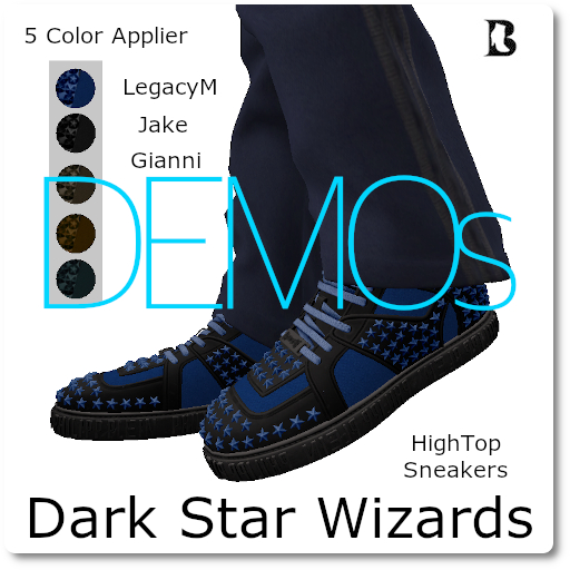 Second Life Marketplace - Dark Star Wizards High Top Sneakers DEMO