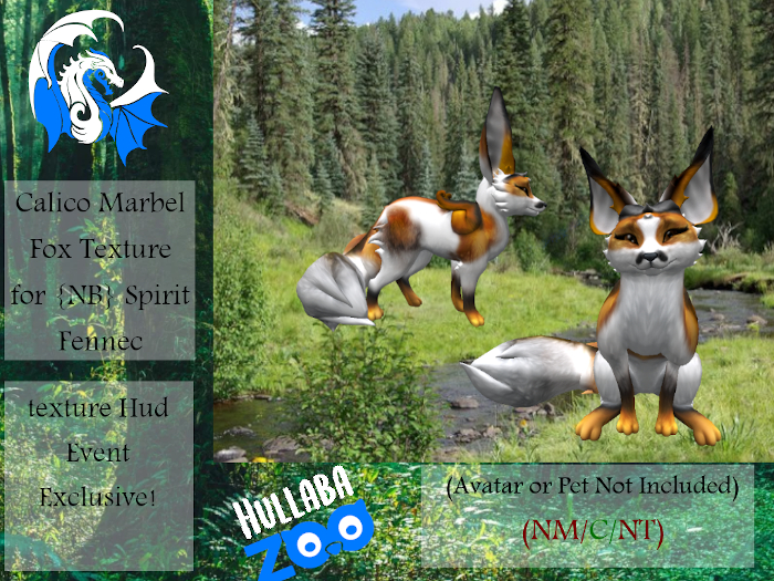 Second Life Marketplace - .::Dragon Horde::. Calico Marbel Fox Texture Hud