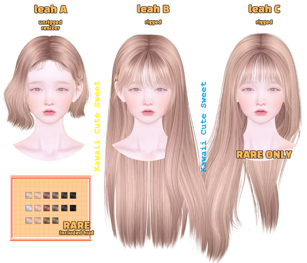 Second Life Marketplace - DALGONA - leah hair gacha - A orange