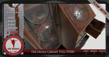 Second Life Marketplace - Old Library Cabinet Full Permission Efe Design