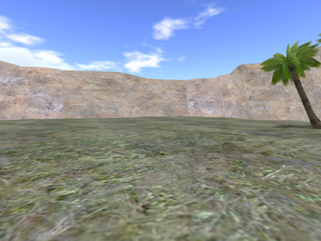 Second Life Marketplace - Sandy rock sky box/platform with waterfall 64x64