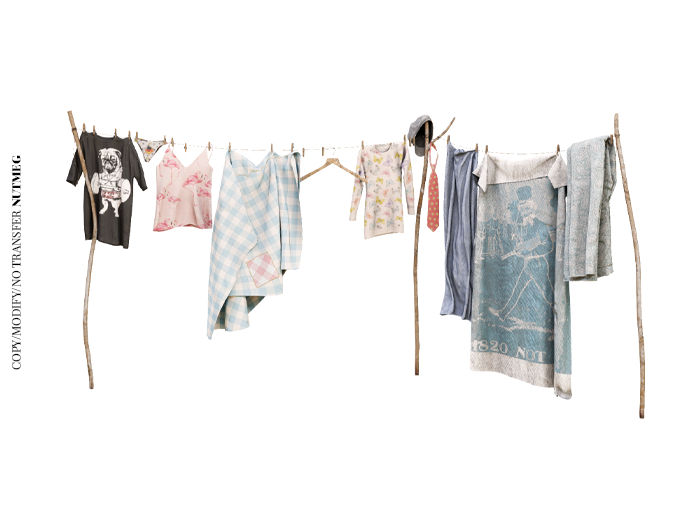 Second Life Marketplace - Nutmeg. Laundry Day Clothesline