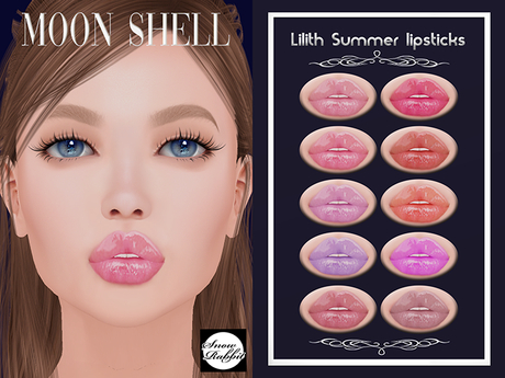 Second Life Marketplace - Moon Shell Lilith Summer BOM lipsticks Snow ...