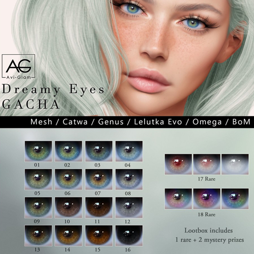 Second Life Marketplace - AG. Dreamy Eyes Gacha - Catwa - Mystery Prize (V)