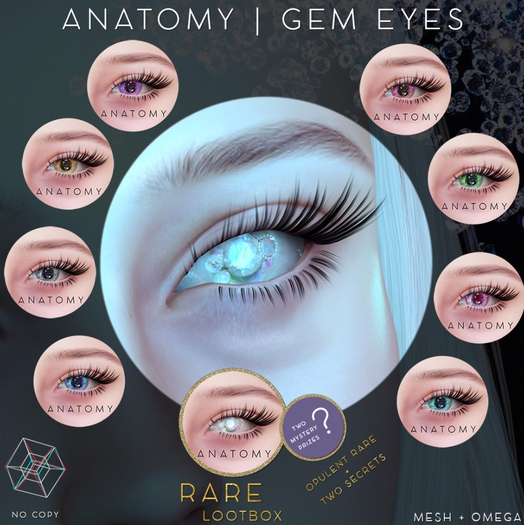Second Life Marketplace - ANATOMY - GEM EYES - PINK -COMMON