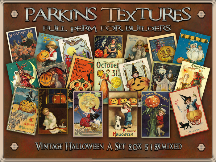 Second Life Marketplace - Parkins Textures - Vintage Halloween A Set ...