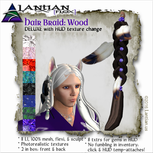 Second Life Marketplace - ~L/Fx~Hair Braid - Wood DELUXE v.5.0 MCtbox