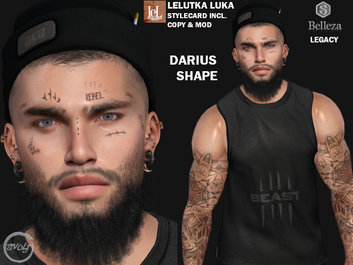 Second Life Marketplace - -Tivoli inc - Darius shape Lelutka Luka head ...