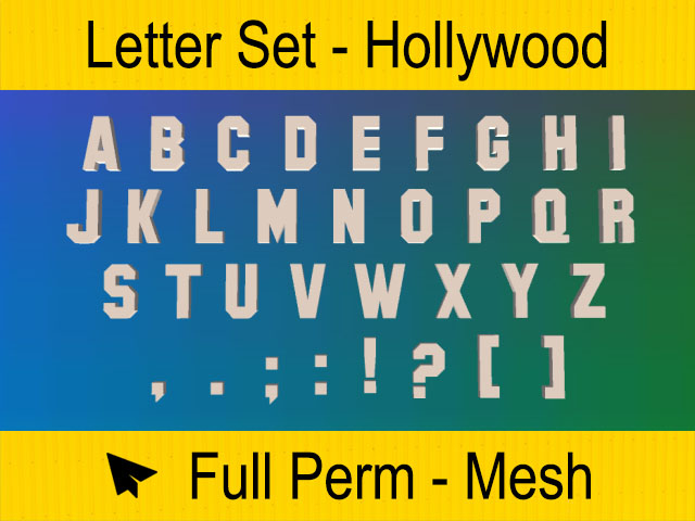 Second Life Marketplace - [OkSystematic] Letters Set - Hollywood