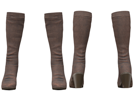 Second Life Marketplace - Full Perm Female Brown Leather High Heel Calf ...