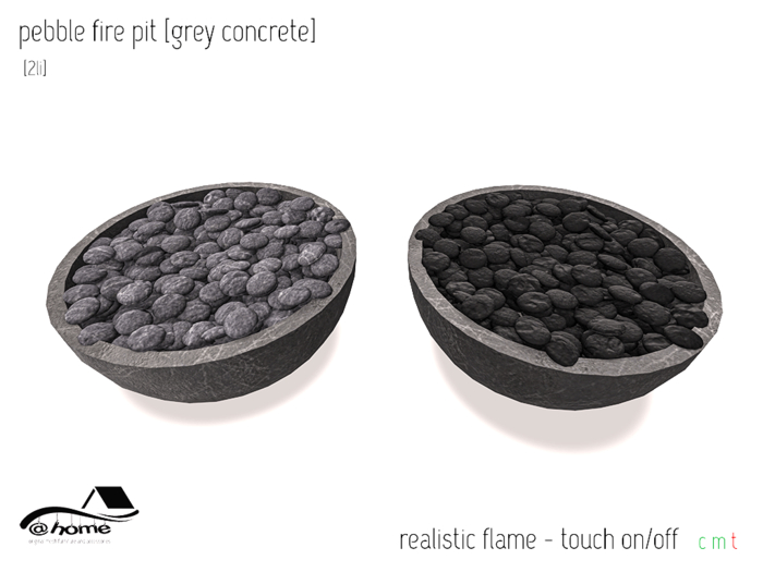 Second Life Marketplace - @home: pebble fire pit [concrete]