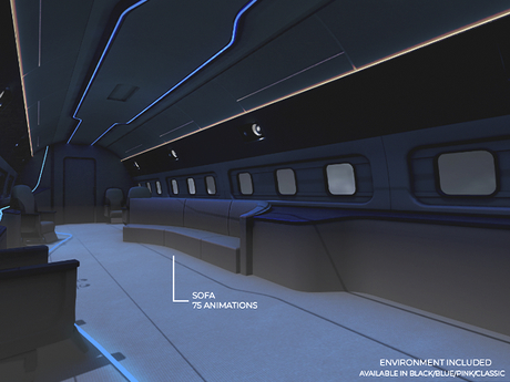 Second Life Marketplace - MINIMAL - Private Jet Scene -Blue-