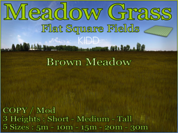 Second Life Marketplace - KIDD Meadow Grass * Brown Meadow * Flat ...