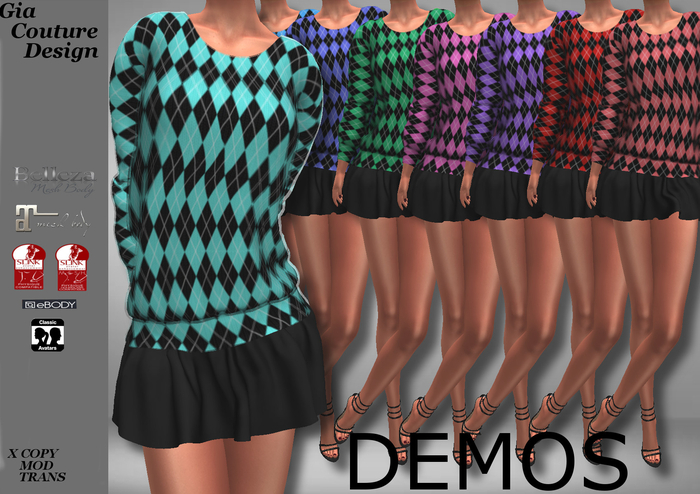 Second Life Marketplace - "GCD" Lila Sweater Skirt Outfits DEMOS
