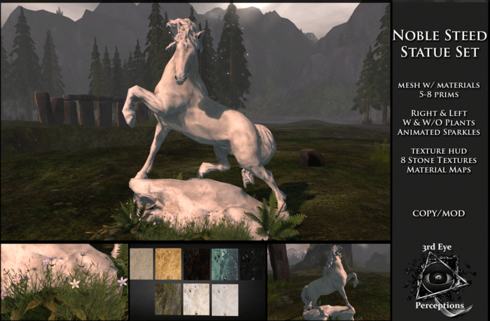 Second Life Marketplace - Noble Steed Statue Set