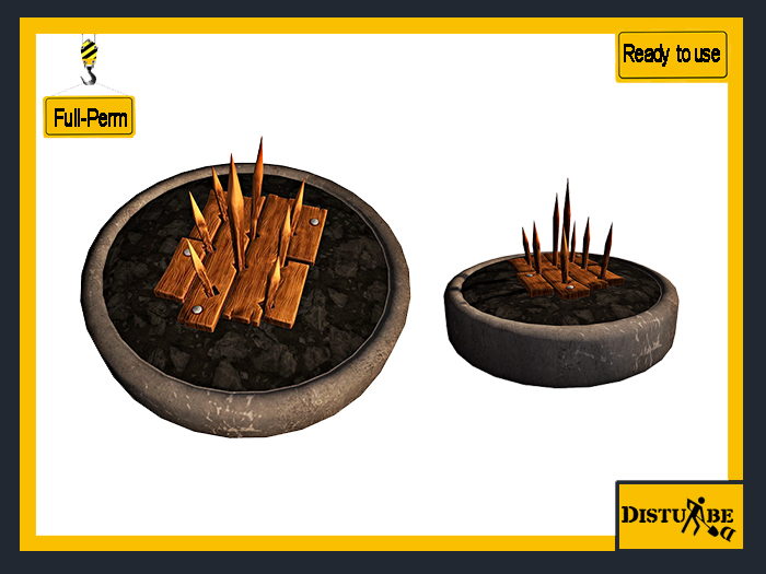 Second Life Marketplace - ::DisturbeD:: Wooden Spike Trap - FULL PERM MESH