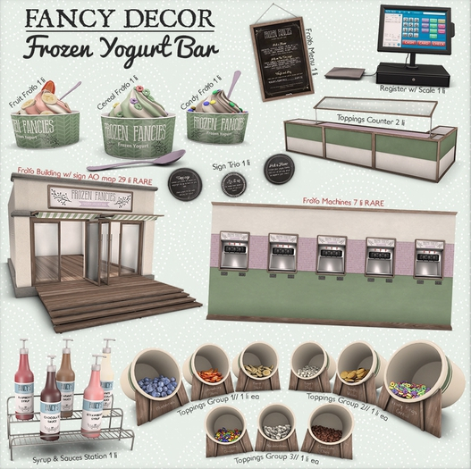 Second Life Marketplace - Fancy Decor: FroYo Menu