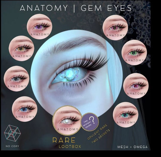 Second Life Marketplace - ANATOMY - GEM EYES - GREY -COMMON