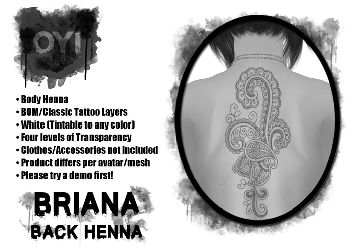 Second Life Marketplace - OYI - Briana Back Henna DEMO