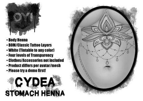 Second Life Marketplace - OYI - Cydea Stomach Henna DEMO