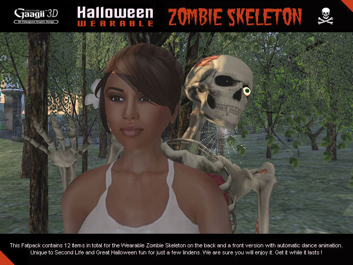 Second Life Marketplace - Gaagii 3D - Halloween Zombie Skeleton ...