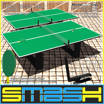 Second Life Marketplace - SMASH - Table-Tennis Table SET (Champions League)