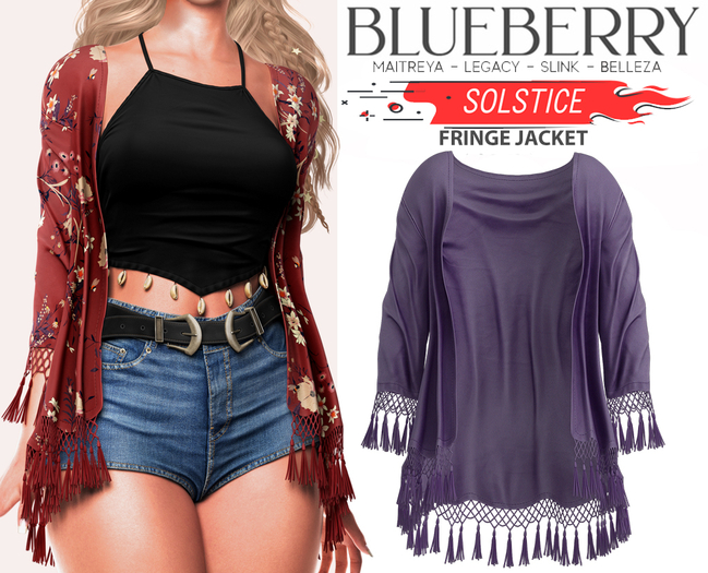 Second Life Marketplace - Blueberry - Solstice - Fringe Wrap - {Extra 6 ...