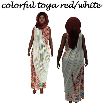Second Life Marketplace - colorful toga red /white