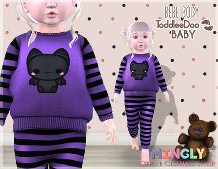 Second Life Marketplace - ToddleeDoo Baby & Bebe Fitted Bat PJ