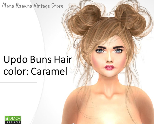 Second Life Marketplace - UPDO BUNS HAIR CARAMEL
