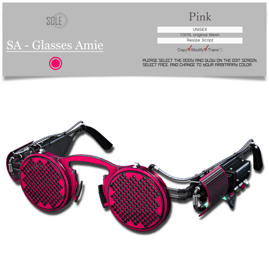 Second Life Marketplace - :::SOLE::: SA - Glasses Amie (Pink)