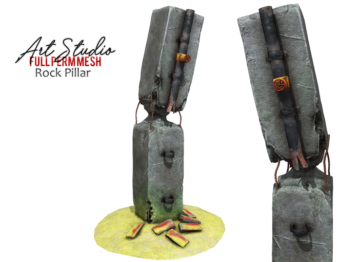 Second Life Marketplace - Art Studio.FULL PERM \\ Rock Pillar